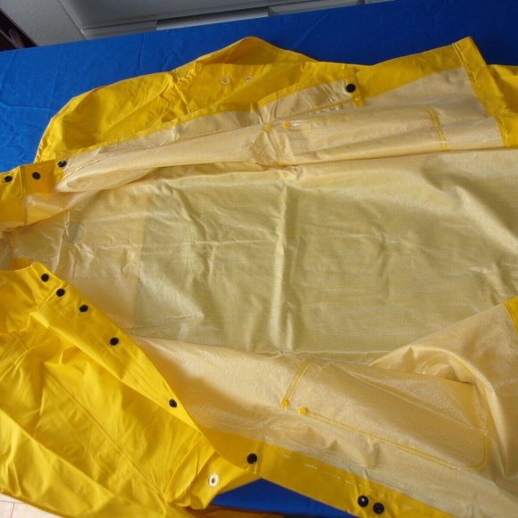 Jackets & Coats | Szxlarge Classic Yellow Pvc Rain Jacket Whood Heavy ...